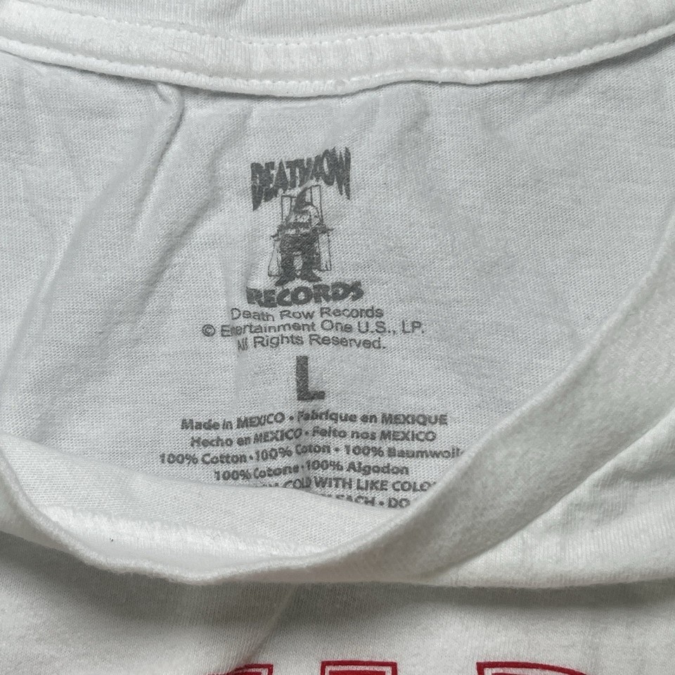 Death Row Records Long Sleeve Men’s T-Shirt Size L Red Spell Out 90s ...