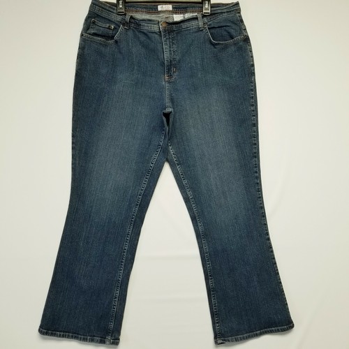 D & Co. 22W Bootcut 30" Inseam High Rise Medium Blue Denim Wash Women's ...