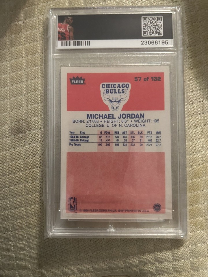 1986-87 Fleer - #57 Michael Jordan (RC) Gem Mint 10 Selling As Reprint ...