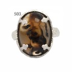 De Buman Natural Agate 925 Silver Ring Size 7 | eBay
