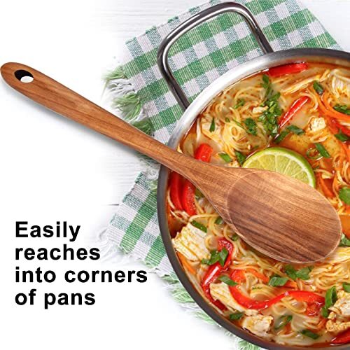 14 Inch Large Wooden Spoon For Cooking Mixing Spoon Serving Spoons Big ...