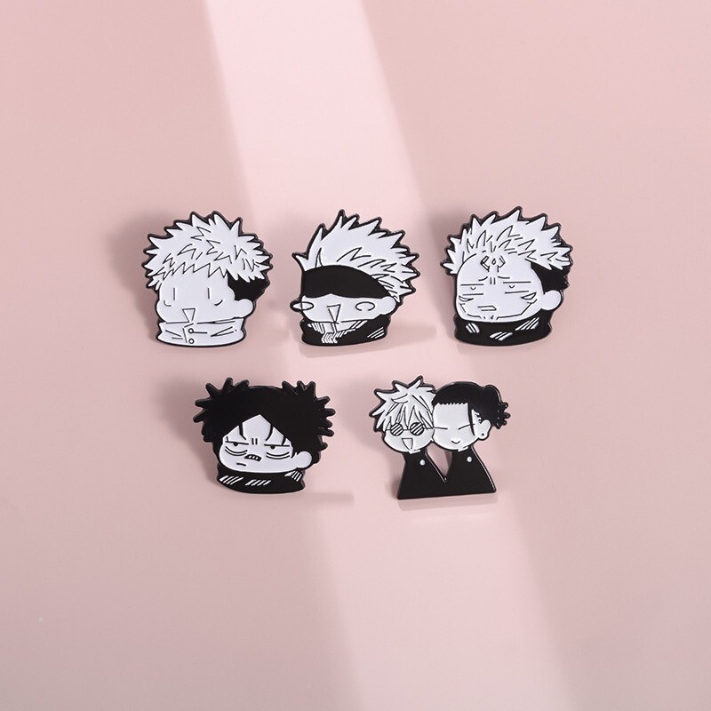 5PCS Gojo Satoru Gojo Enamel Pins Jujutsu Kaisen Pins Fushiguro Megumi ...