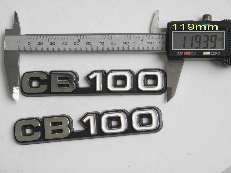 Pair New Honda CB100 CB 100 K2 Side Frame Cover Emblem Decal Badge Logo ...