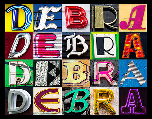 DEBRA Name Poster featuring photos of actual sign letters | eBay