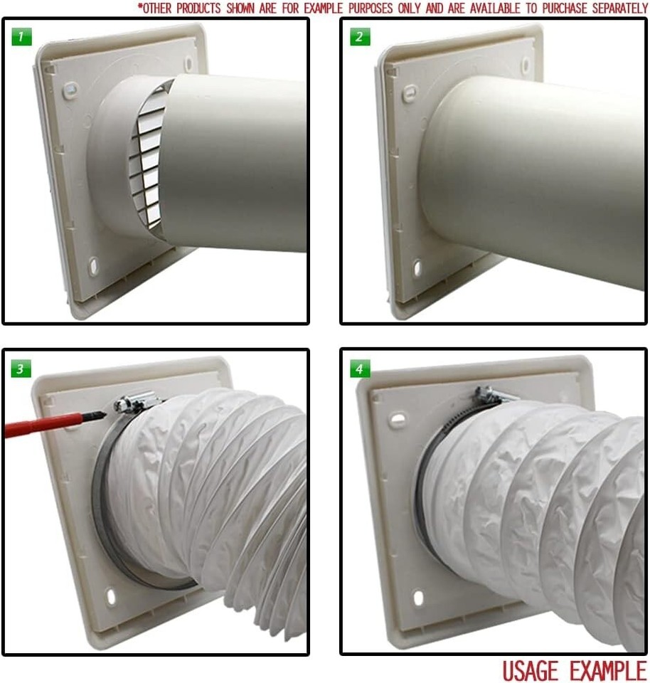 Extractor Fan Wall Black Fixed Louvre Grill Grille Vent Cover 4" 100mm ...