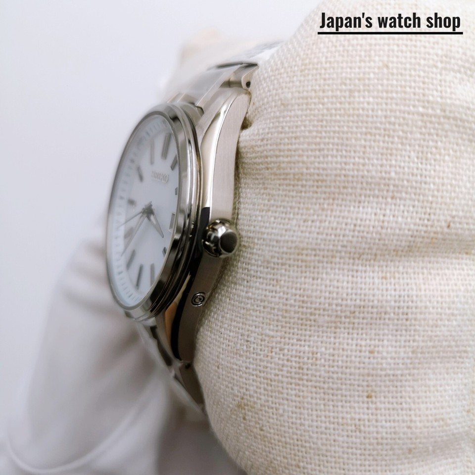 SEIKO Selection SBTM337 Pearl White Titanium Radio Solar Men's Watch ...