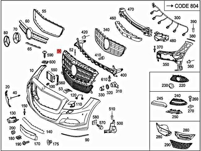 MERCEDES Mercedes-Benz OEM Cls550 Front Bumper Grille-upper Grill ...