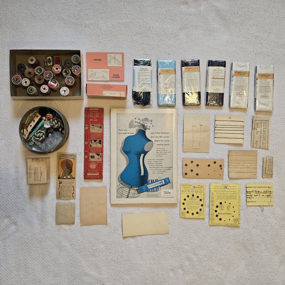 Antique Vintage Lot Sewing Notions Supplies Superior DeLong Clinton ...