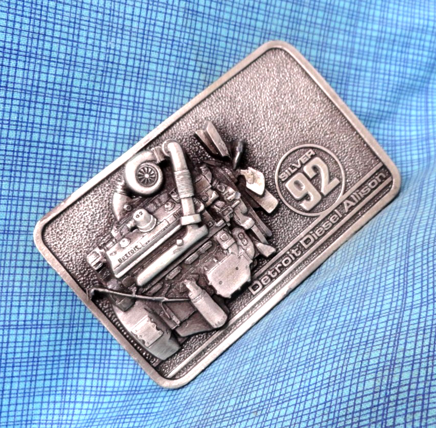 Detroit Diesel Allison Silver 92 Engine Promo Belt Buckle 475 Hp Vtg ...