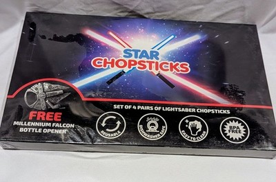 Star Wars Lightsaber Chopsticks (Set of 4) with Millennium Falcon ...
