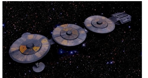 Modern BATTLESTAR GALACTICA Refinery Fleet Ship 10" Model Film Canister ...