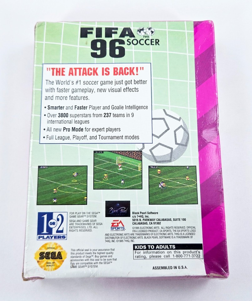 FIFA 96 SOCCER BRAND NEW SEALED 1995 Authentic Sega Game Gear ...