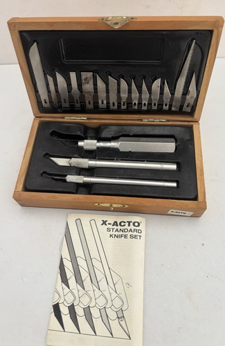 Vintage X-ACTO Knife Trimmer Blade Workshop Tool Set in Wood Box | eBay