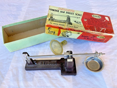 Vintage Redding Powder Scale w/ Original Box & a funnel - works ...