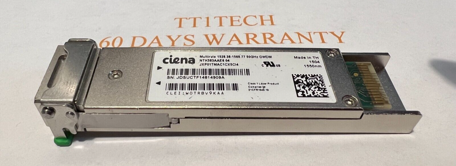 Ciena NTK583AAE6 XFP DWDM Tunable C-Band Multirate 50GHz 80km 1550nm ...