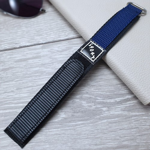 Wrap Around Hook And Loop Nylon Sports Watch Strap Band Mens Womens ...
