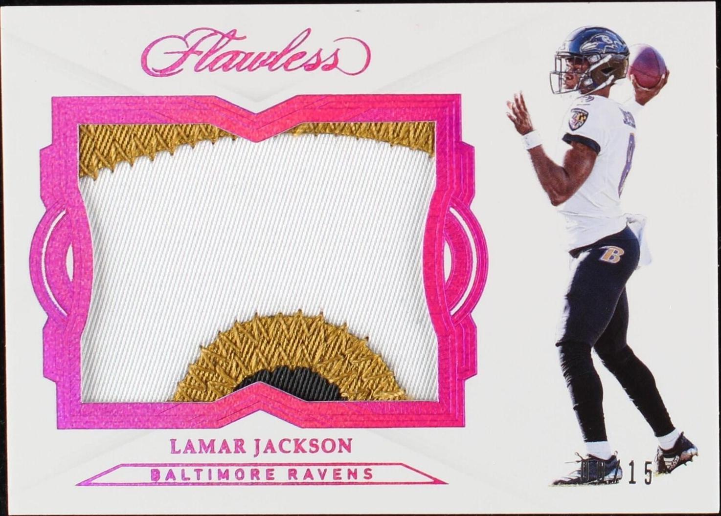 2018 Panini Flawless - Rookie Patches Lamar Jackson #RP-LJ Ruby /15 ...