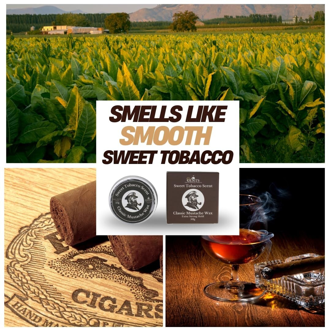 G.B.S Handlebar Mustache Wax Strong Hold Sweet Tobacco + Mustache Comb ...