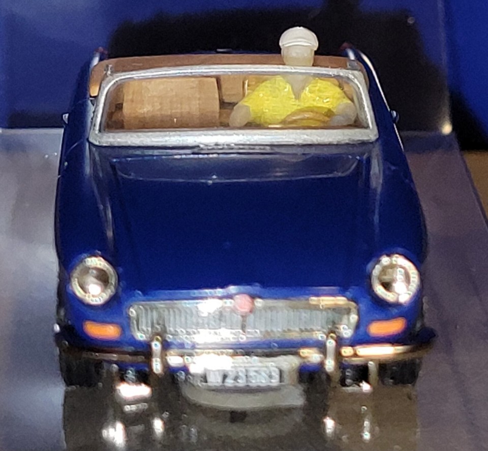 Bauer Blue MGB Roadster Convertible HO Slot Car Tjet UL Chassis Awesome ...