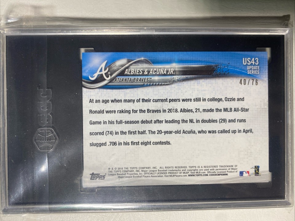 2018 Topps Update Acuna Albies Dual Rookie Independence Day /76 SSP SGC ...