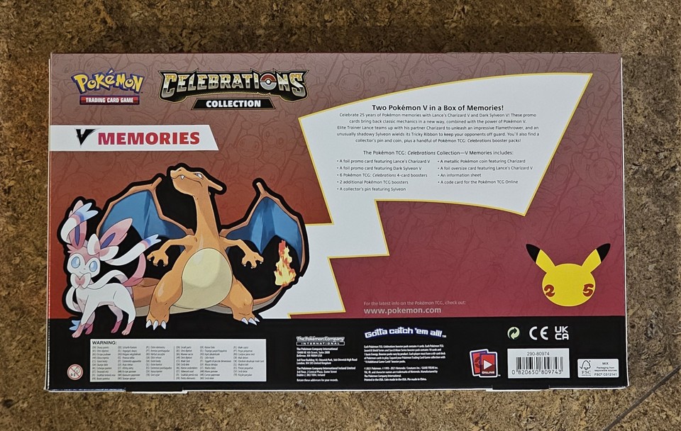 Pokemon Celebrations Collection Box V Memories Gamestop Exclusive ...