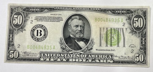Series 1934 50 Dollar Bill Federal Reserve Note XF | eBay