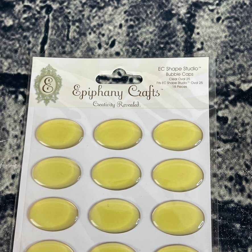 Epiphany Crafts CLEAR OVAL 25 Punch & Bubble Caps EC Button Studio Tool ...