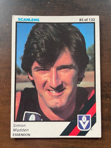 *NEAR MINT* SIMON MADDEN - ESSENDON BOMBERS - 1984 SCANLENS VFL CARD ...