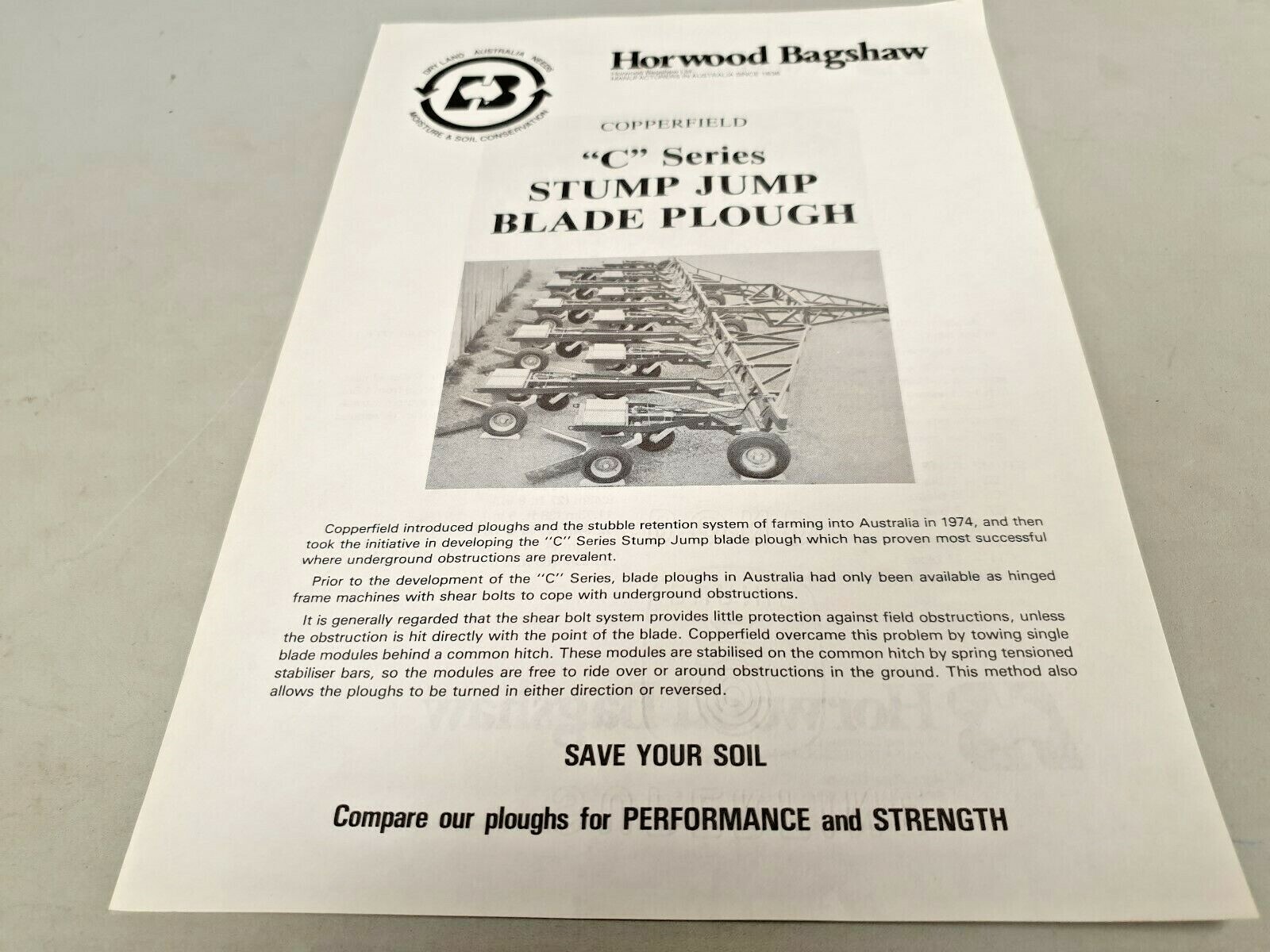 Old HORWOOD BAGSHAW STUMP JUMP BLADE PLOUGH Original Sales Leaflet | eBay