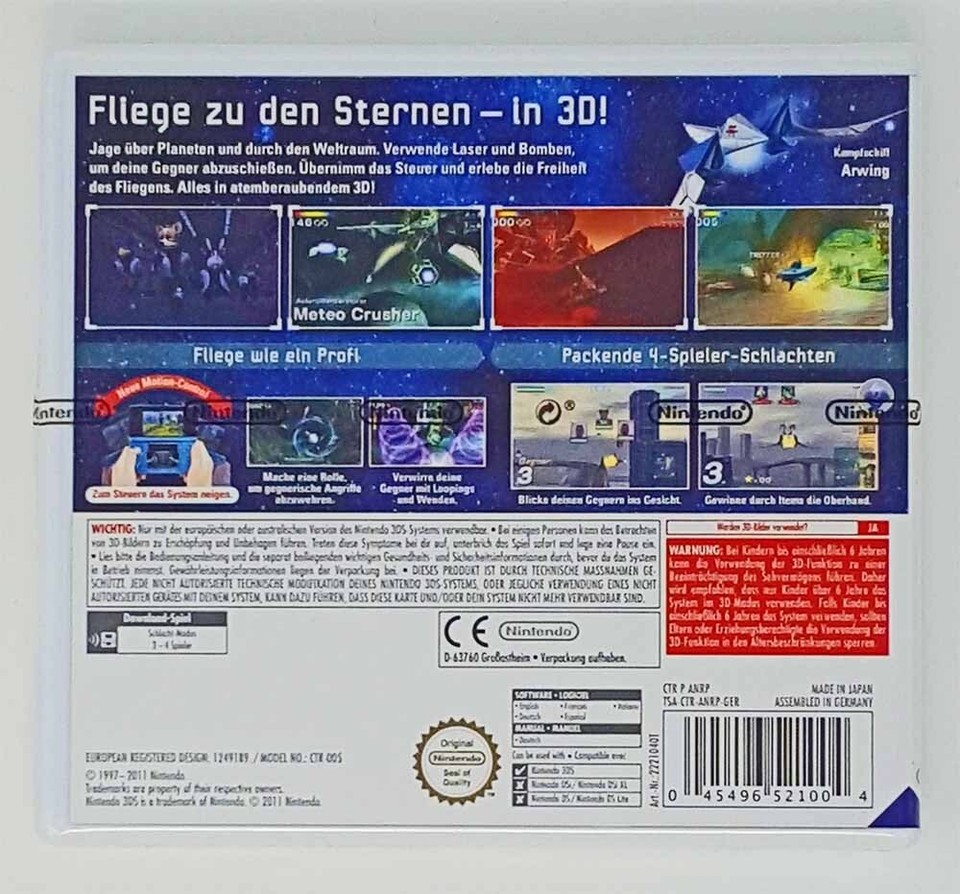 Nintendo 3DS Star Fox 3D Arcade Shooter Action Multilingual Fly to the ...