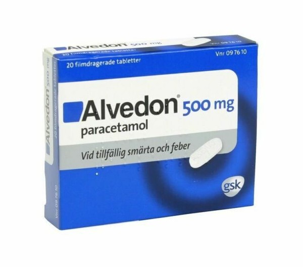 Alvedon Paracetamol 500 MG Fever & Pain Relief 20 Tablets Made in ...