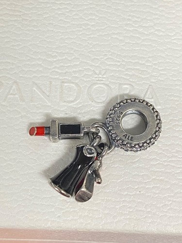 Pandora Lipstick Dress Stiletto Charm Pendant Enamel Sterling Silver ...