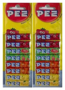 2x PEZ Fruit Flavour (Pack of 8) Sweets For PEZ Dispenser (16 Refills ...