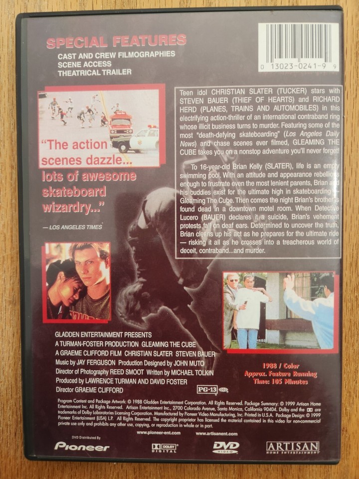 Gleaming The Cube - Christian Slater (DVD, 1988) Complete w/ Insert 13023024199 | eBay