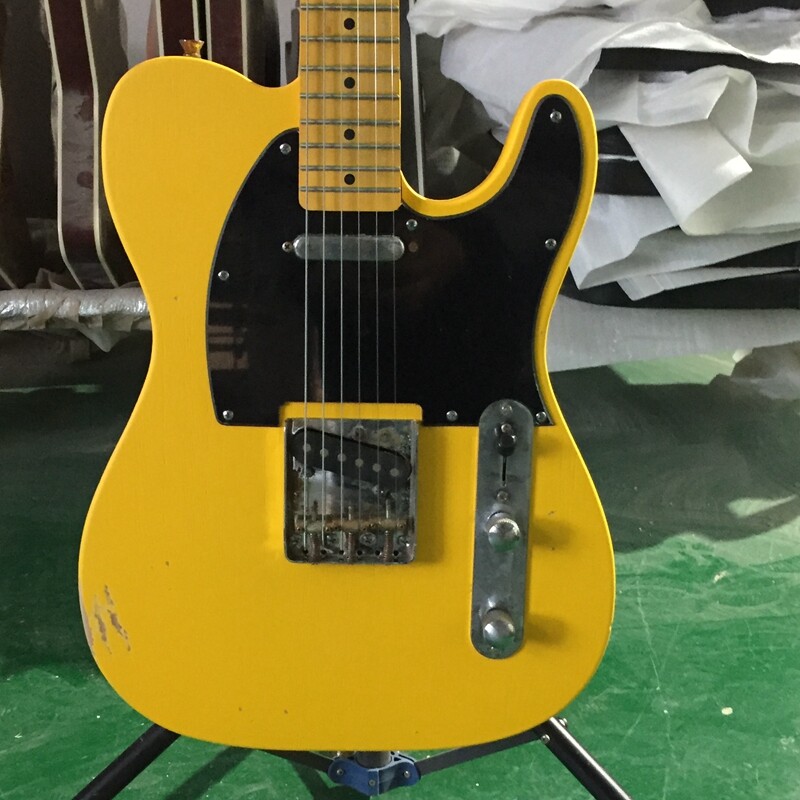 Custom Shop Nitro Yellow Color TL Electric Guitar SS Chrome Hardware ...