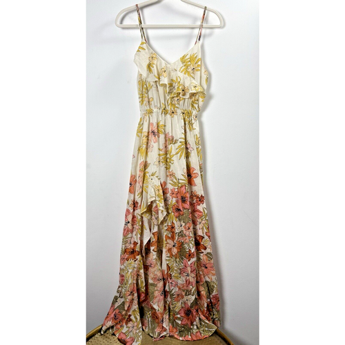 Billabong Tropical Floral Maxi Dress Vacation Beachy Cottagecore ...