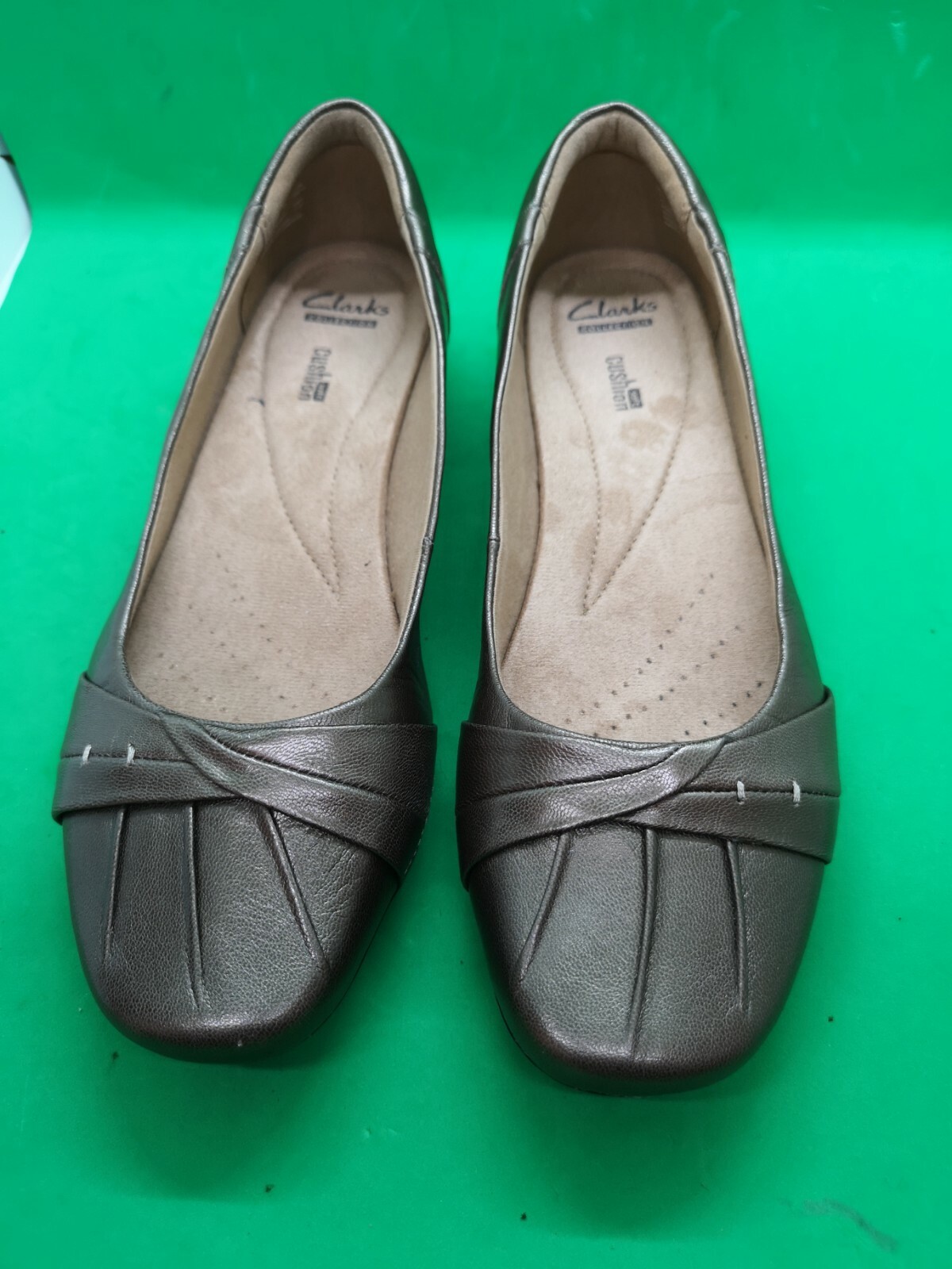 WOMENS CLARKS COLLECTION COMFORT GOLD BROWN LEATHER W… - Gem