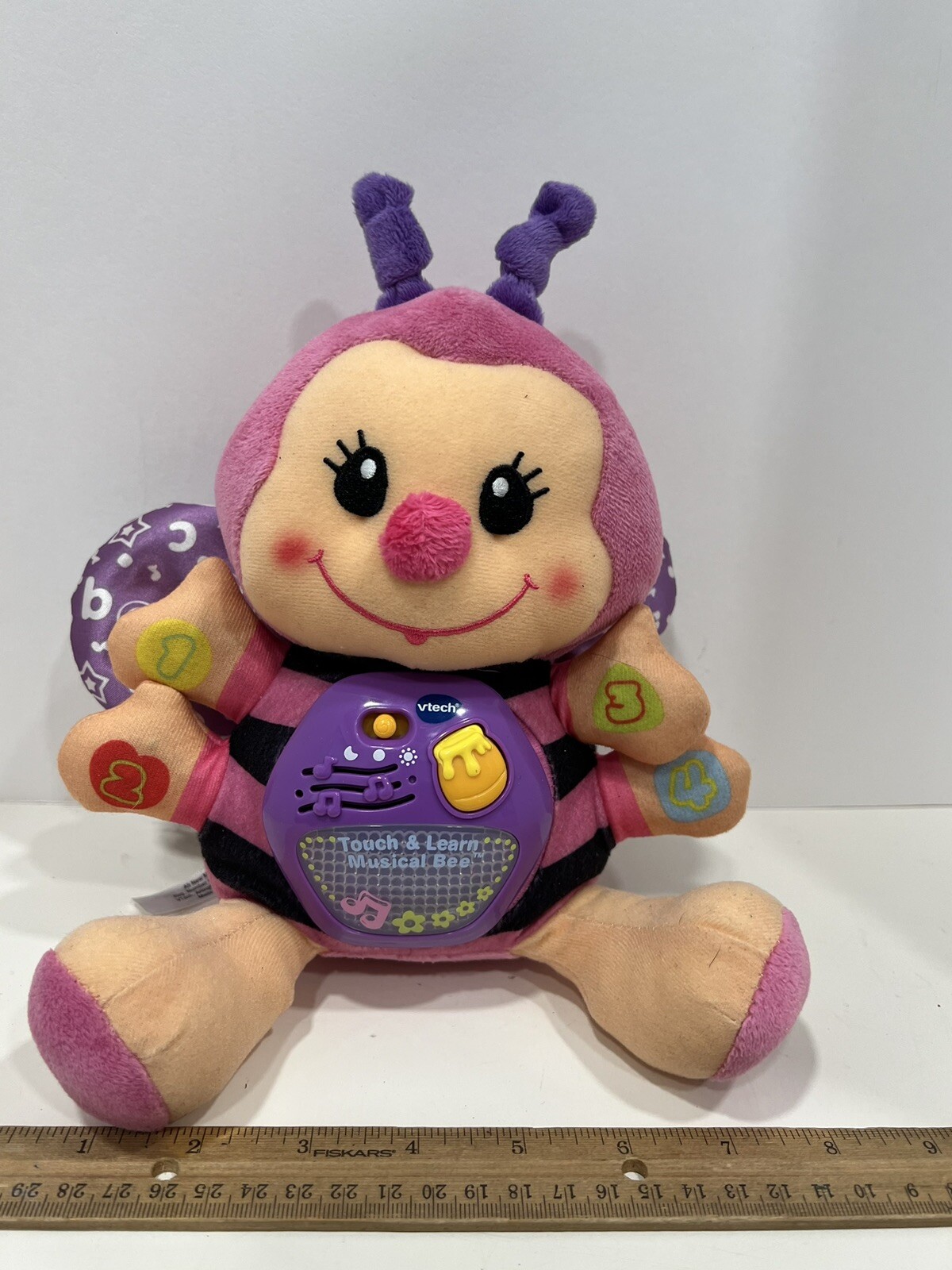 Vtech Touch and Learn Musical lnteractive Pink Bumble Bee Baby 11" Toy ...