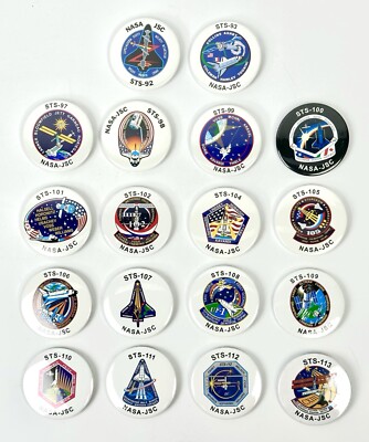 18 Vintage NASA Official Pins Button NASA-JSC STS | eBay