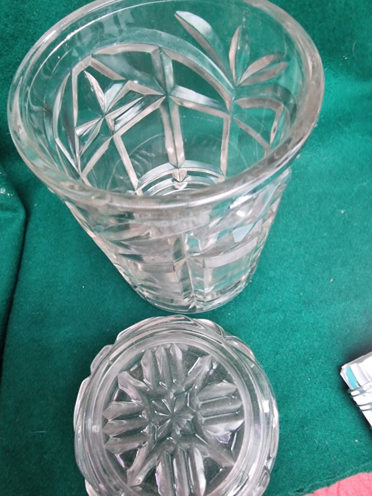 Vintage Cut Glass Biscuit Jar With Lid 6.5 in tall | eBay UK