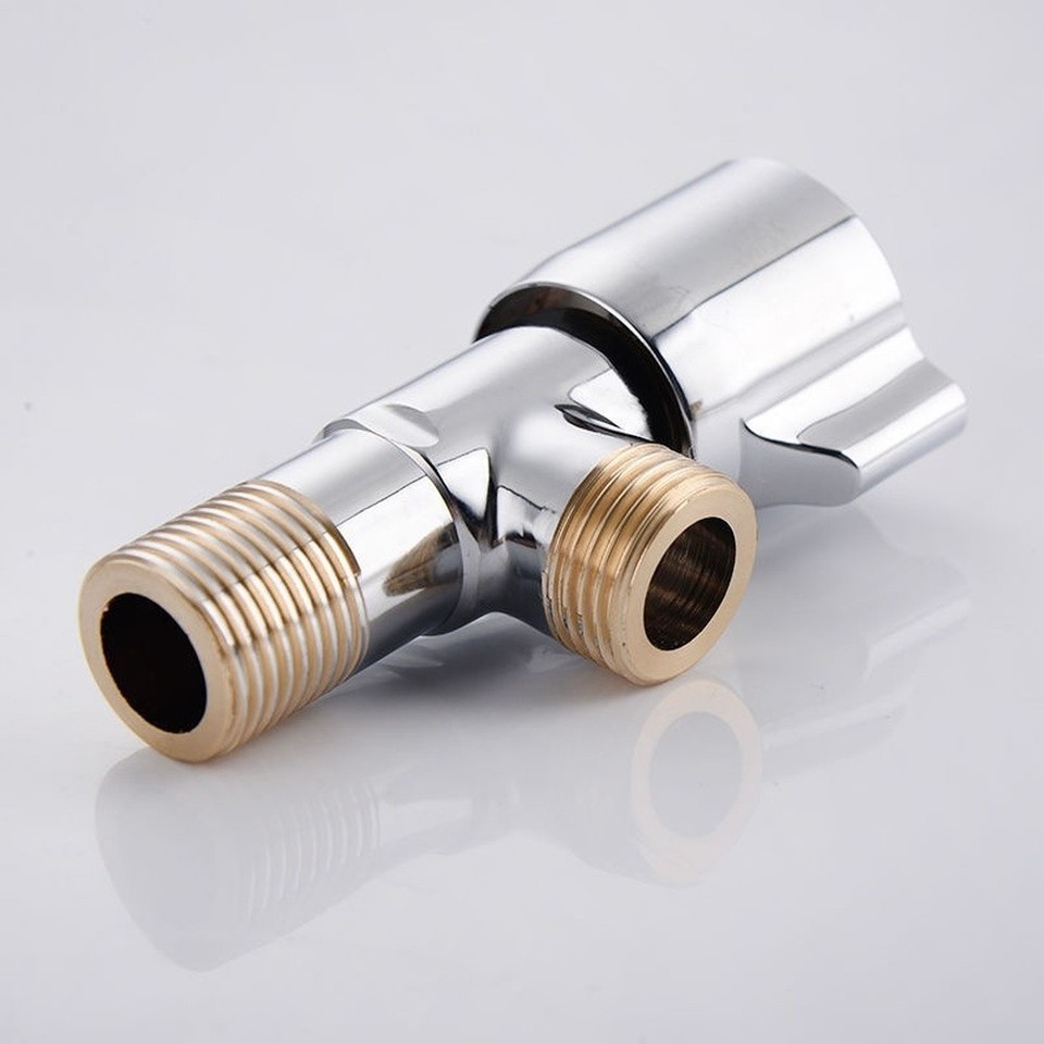 Copper Angle Valve Hot and Cold Water Heavy Duty Disc Faucet Stop Valve ...
