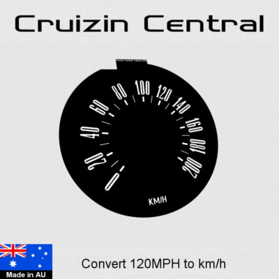 Plastic BLACK DECAL for Chrysler Valiant AP6 gauge speedo sticker kmh ...