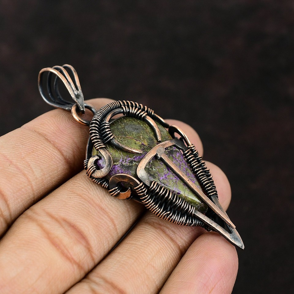 Purpurite Gemstone Handmade Jewelry Copper Mum Gift Wire Wrapped ...