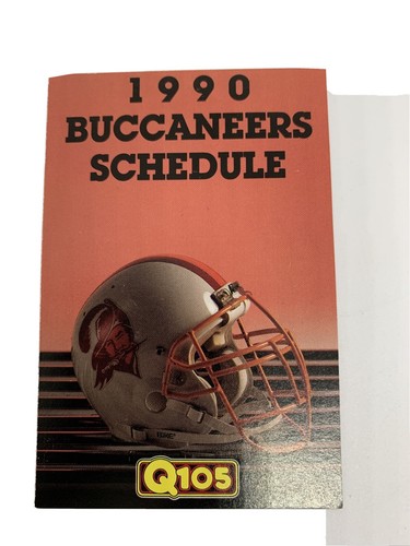 1990 Tampa Bay Buccaneers old school NFL Pocket Schedule Sponsors Q105 ...