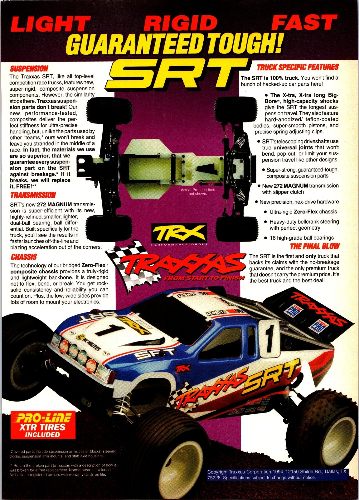 Traxxas SRT RC Truck Print Ad Wall Art Decor Ephemera Guaranteed Tough ...