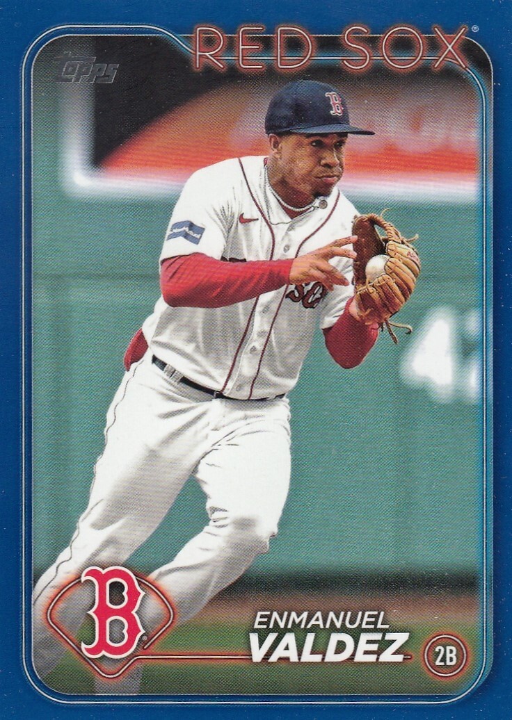 EMMANUEL VALDEZ TOPPS ROYAL BLUE PARALLEL BOSTON RED SOX #300 2024 24 ...