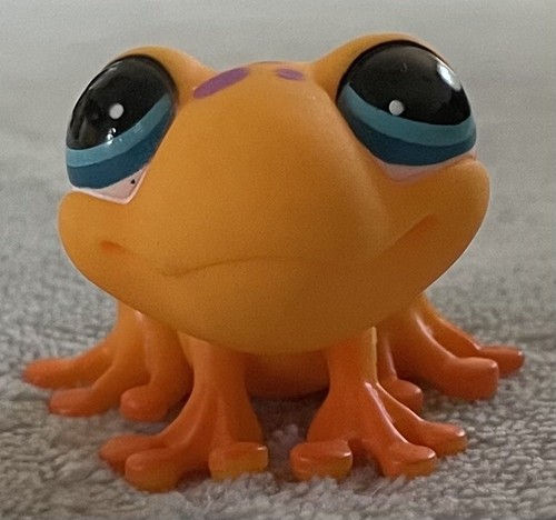 Littlest Pet Shop LPS Orange Frog 874 Blue Eyes | eBay
