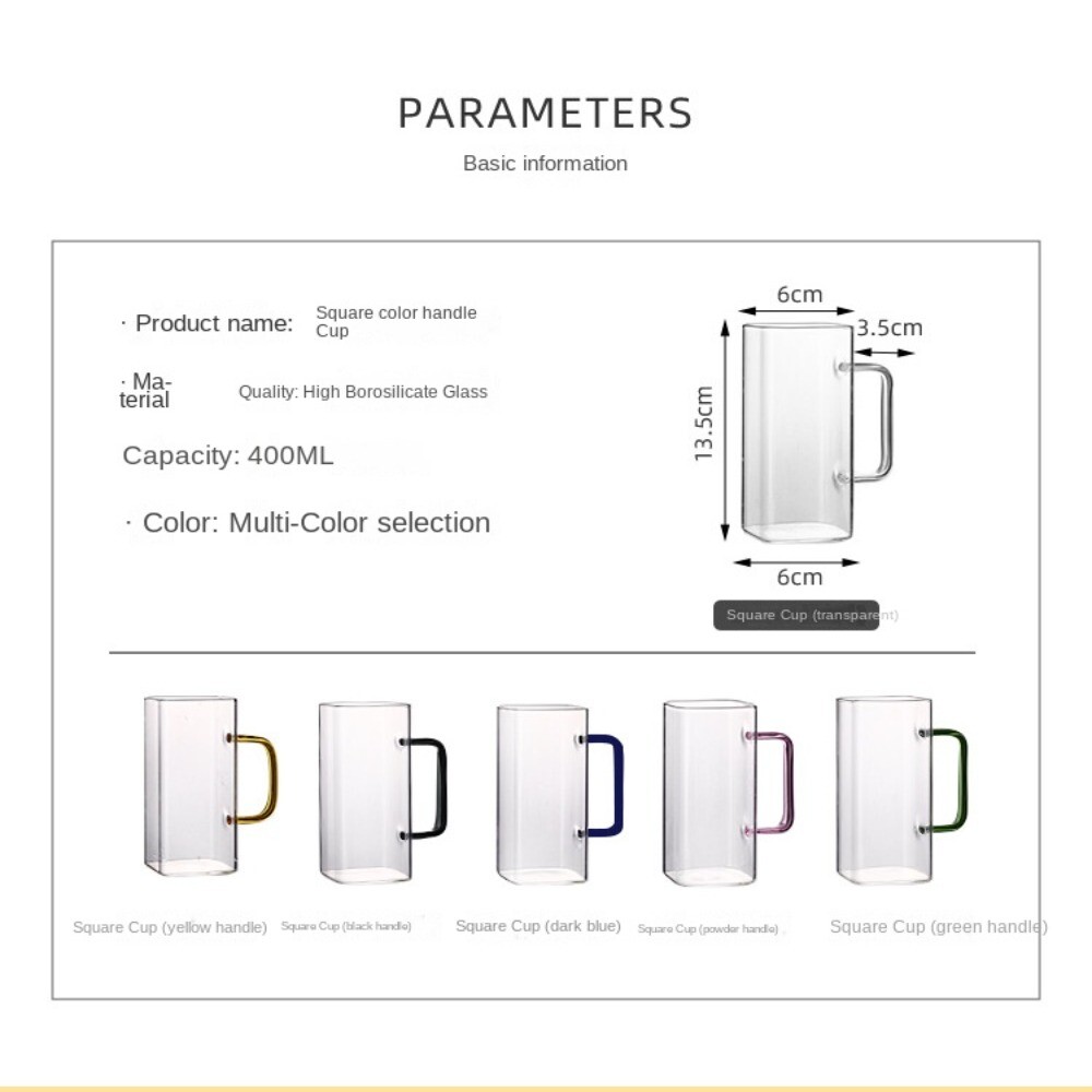 With Lid Transparent Glass Cup Heat Resistant Mugs Coffee Cup Home Bar ...