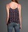 NWT Women's Abercrombie & Fitch Angie Floral Tank Top Easy Fit Navy ...