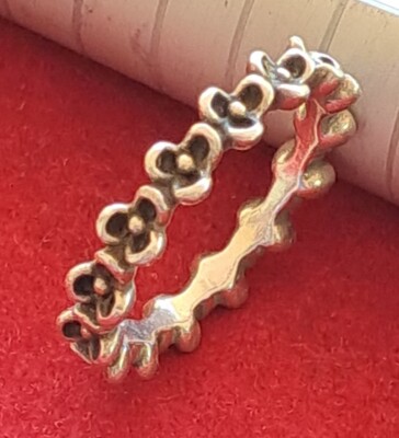 Pandora - 'Floral Elegance' Stackable Silver Ladies Ring, ALE 52, size ...